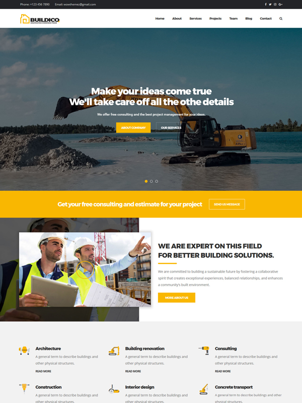 Buildico | construction & building wordpress theme